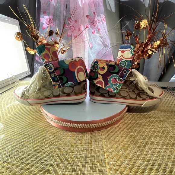 Coach | Shoes | Coach High Top Fold Down Sneakers | Poshmark